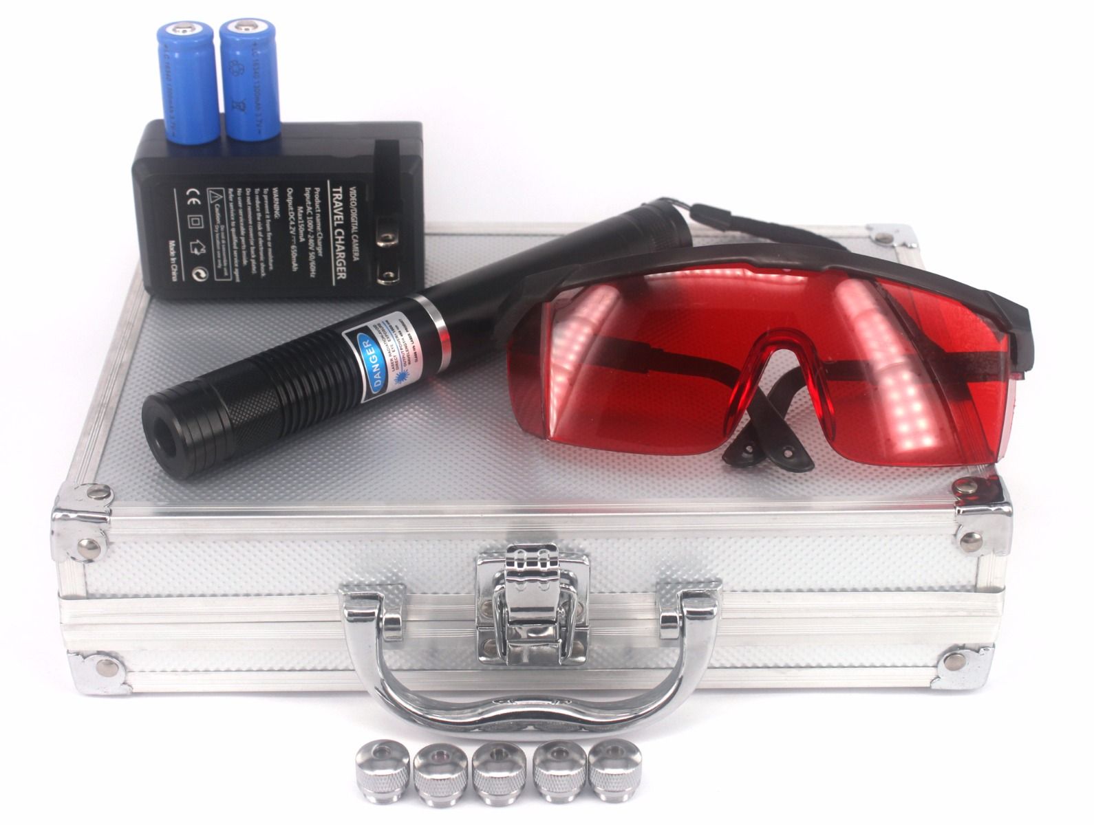 1000mW 450nm Blue High Power Burning Laser Pointer - Black Aluminum ...