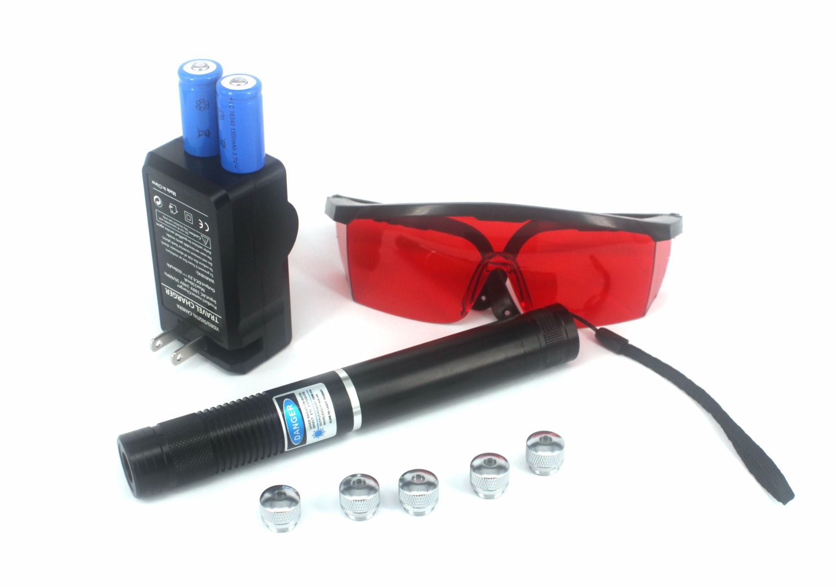 1000mW 450nm Blue High Power Burning Laser Pointer - Black Aluminum ...