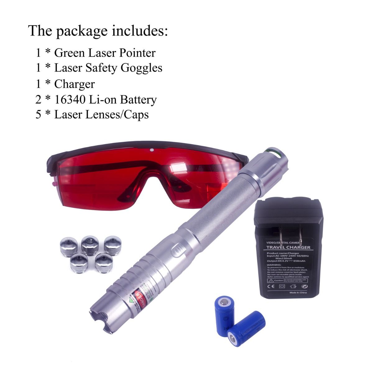 True 1000mW 532nm Powerful Green Laser Pointer with Battery Charger 5 ...